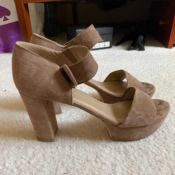 Stuart Weitzman | Shoes | Stuart Weitzman Platform Block Heels Tan Size ...